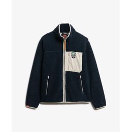 Superdry Fleecejacke Herren Größe M creme / marine