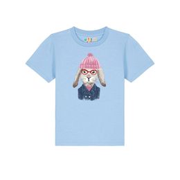 Watabout.kids Shirt 'Hase' girl Blue size 122/128