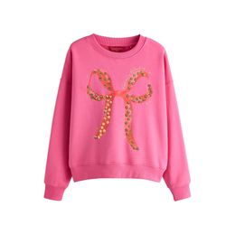 next Sweatshirt Damen Gr&ouml;&szlig;e M gold / pink / himbeer