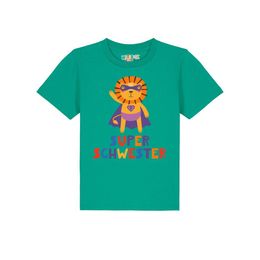 Watabout.kids Shirt 'L&ouml;we Superschwester' girl Green size 152/158