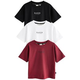 Baker by Ted Baker T-Shirt Jungen Gr&ouml;&szlig;e 158 dunkelrot / schwarz / offwhite