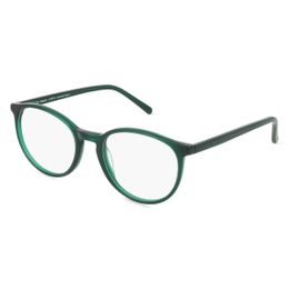 Fielmann JIL 005 RN RILEY Brille Unisex | Fassung: Vollrand, Panto, Gr&uuml;n Transparent