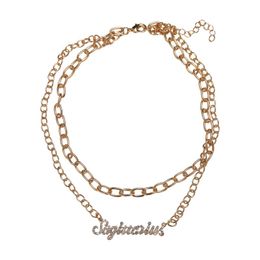 Urban Classics Halsreif »Unisex Diamond Zodiac Golden Necklace« sagittarius onesize Stilvolle Halsketten fuer jeden Anlass