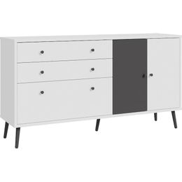 FORTE Sideboard &raquo;Harllson EasyKlix by fast ganz ohne Werkzeug!&laquo; Aufbau schnell und genial! Wei&szlig;/Uni Wolfram Grau