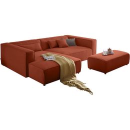 LeGer Home by Lena Gercke Ecksofa »PIARA XXL, L-Form, Schlaffunktion, Cord, Leinenoptik o. Strukturstoff« Hocker stellbar zum Schlafsofa...