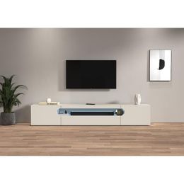 Inosign Lowboard »REAL TV-Möbel, 240 cm breit, 40/60 cm hoch, Hochglanz oder matt« mit 2 abgerundeten Türen, 1 Klappe, die ein ovales offenes Fach...