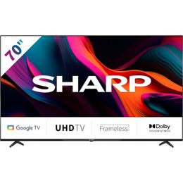 Sharp LED-Fernseher »4T-C70GLx« 177 cm/70 ′′ schwarz Integrierter Triple Tuner (DVB-T/T2/S/S2/C), Active Motion 1000