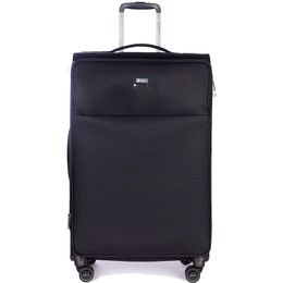 Stratic Weichgepäck-Trolley »Light + L, black« 90 l 4 Rollen Reisekoffer großer Koffer Aufgabegepäck TSA-Zahlenschloss black
