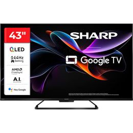 Sharp QLED-Fernseher »4T-C43HRx« 108 cm/43 ′′ Smart-TV schwarz AQUOS Smooth Motion 144 Hz – Rahmeninterpolationstechnologie