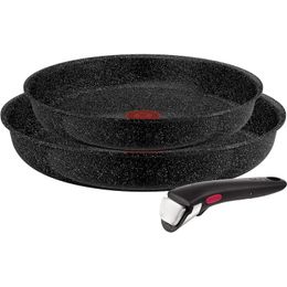 Tefal Pfannen-Set »Ingenio Intens' Ceram« Aluminium Set, 3 Stk. tlg. abnehmbarer Griff, Thermo-Signal, Induktion, made in France Schwarz