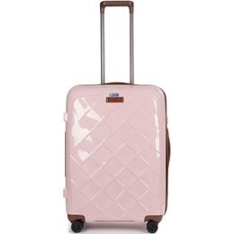 Stratic Hartschalen-Trolley »Leather&More M, rose« 65 l 4 Rollen Reisekoffer Reisegepäck Aufgabegepäck TSA-Zahlenschloss rose