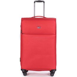 Stratic Weichgepäck-Trolley »Light + L, red« 90 l 4 Rollen Reisekoffer großer Koffer Aufgabegepäck TSA-Zahlenschloss red