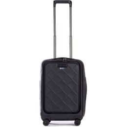 Stratic Hartschalen-Trolley »Leather&More S mit Vortasche, matt black« 33 l 4 Rollen Handgepäck Reisekoffer Reisegepäck TSA-Zahlenschloss matt black