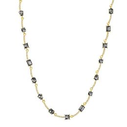 Lulu & Jane LULU & JANE Gliederkette »AV118« mit Glas gelbgold onesize Extravagante Damen-Halskette