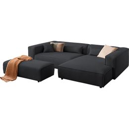 LeGer Home by Lena Gercke Ecksofa »PIARA XXL, L-Form, Schlaffunktion, Cord, Leinenoptik o. Strukturstoff« Hocker stellbar zum Schlafsofa...