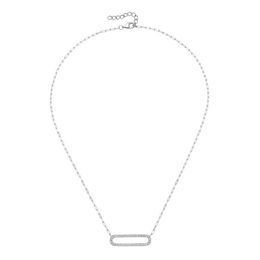 Firetti Kette mit Anhänger »Schmuck Geschenk Silber 925 Halsschmuck Zwischenteil oval« mit Zirkonia (synth.) silberfarben-kristallweiß Modischer...