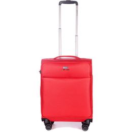 Stratic Weichgepäck-Trolley »Light + S, red« 37 l 4 Rollen Handgepäck Reisekoffer Reisegepäck TSA-Zahlenschloss red