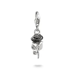 Thomas Sabo Charm-Einhänger »True Romance Rose Charm - Original« silberfarben-schwarz True Romance Rose Charm - Original