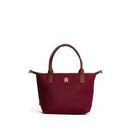 Tommy Hilfiger Tragetasche »POPETTE MINI TOTE«, Damen Umhängetasche, Minibag mit abnehmbarem Umhängeriemen dunkelrot