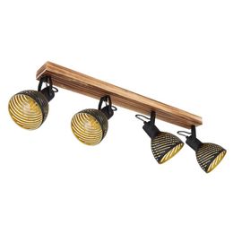 Globo LIGHTING Deckenstrahler »LENNA« E27 1 Stk. Deckenspot, Holz, Schirme mit Dekorschlitze dunkelbraun