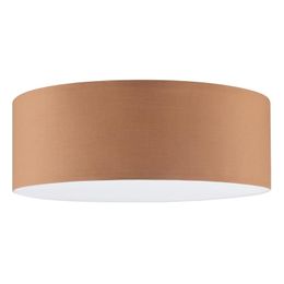 OTTO HOME Deckenleuchte »Stellan« E27 1 Stk. Deckenlampe Stoff Textilschirm Ø 45cm braun-silberfarben