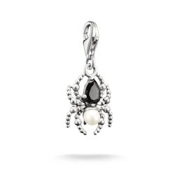 Thomas Sabo Charm-Einhänger »True Romance Spinnen-Optik Charm - Original« mit Zirkonia (synth.) und Süßwasserzuchtperle silberfarben-weiß-schwarz +...