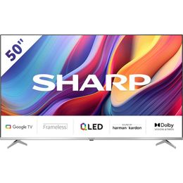 Sharp QLED-Fernseher »4T-C50GP_« 126 cm/50 ′′ Smart-TV Quantum Dot, QLED, Dolby Atmos, Dolby Vision, HDMI 2.1 mit eARC silber Mini Composite/CVBS +...