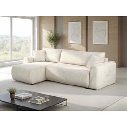 OTTO HOME Ecksofa »JONAA, 241cm, L-Form, Schlafsofa, Boxspringfederung, Dauerschläfer« 133/200cm, Recamiere links/rechts, Bettkasten, Cord u....