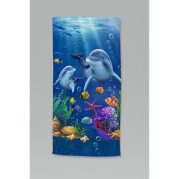 Good Morning Strandtuch »Mare« Kinder Strandtuch, Mikrofaser, Velours, saugfähig, weich, leicht, bunt Blau Obermaterial: 100% Polyester B/L: 75...