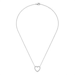 Firetti Kette mit Anhänger »Schmuck Geschenk Silber 925 Halsschmuck Ankerkette Herz-Anhänger« mit Zirkonia (synth.) silberfarben-kristallweiß...