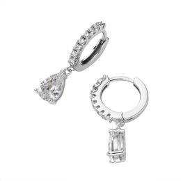 Firetti Paar Creolen »Schmuck Geschenk Silber 925 Ohrschmuck Ohrringe Tropfen« mit Zirkonia (synth.) silberfarben-kristallweiß + kristallweiß 12,5...