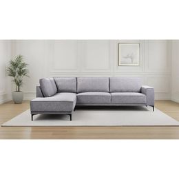 Places of Style Ecksofa »Polsterecke Oland, Struktur, Flachgewebe, Luxus-Microfaser, Boucle« L-Form, 289 cm, Wellenunterfederung, Skandi-Design,...