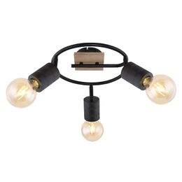 Globo LIGHTING Deckenstrahler »JOSELLA« E27 1 Stk. Deckenspot/Holz/schwarz/ø: 290mm/Flur/Wohnzimmer dunkelbraun