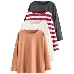 next Shirt M&auml;dchen Gr&ouml;&szlig;e 170 dunkelgrau / pfirsich / bordeaux / wei&szlig;