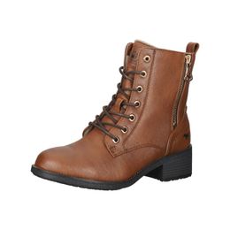 Mustang Shoes Schnürstiefelette »Stiefelette Lederimitat« Cognac 37 37 Verschluss: Schnürung