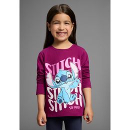 Kidsworld Langarmshirt &raquo;Disney Shirt Stitch & Lilo&laquo; Disney STITCH beere 128/134 128/134 Langarmshirt f&uuml;r kleine M&auml;dchen mit Disney STITCH Druck.