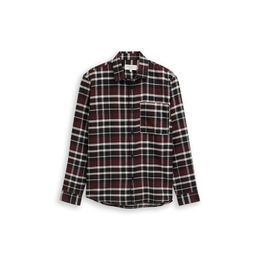 Tom Tailor Denim Langarmhemd kariert black red white check XL - N-Gr N-Gr XL Kariertes Herren-Hemd von Tom Tailor Denim