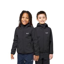 Jack Wolfskin Softshelljacke »FOURWINDS JACKET KIDS« mitKapuze black 128 128 Softshelljacke