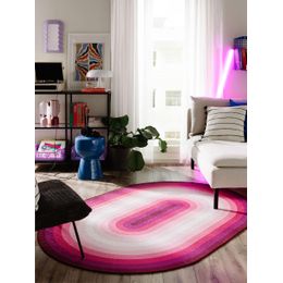 benuta Pop Flachgewebeteppich Anko Pink 140x200 cm - Moderner Kurzflor-Teppich für Wohnzimmer