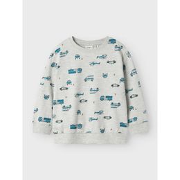 name it Sweatshirt »NMMTROY LS NREG SWE BRU PB« Light Grey Melange 116 116 Sweater von name it für Jungen