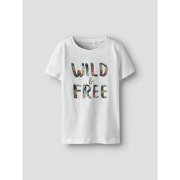 name it T-Shirt »NKFVANAYA SS TOP NOOS« mit tollem Frontmotiv Bright White Print:Wild & Free 122 (128) 122 (128) Shirt von name it für Mädchen