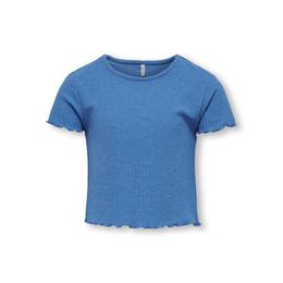 Kids Only Kinder KIDS Only T-Shirt &raquo;KOGNELLA S/S O-NECK TOP NOOS JRS&laquo; mit s&uuml;&szlig;er Wellenkante blau 134/140