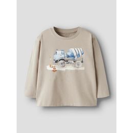name it T-Shirt »NMMNARI LS NREG TOP BOX« Island Fossil 122/128 122/128 Shirt von name it für Jungen