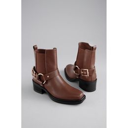 ANISTON SHOES Westernstiefelette Cowboyboots, Blockabsatz, in schmaler Form dunkelbraun 41 41 Modischer Boots mit Zierschnalle und Stretcheinsatz -...