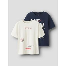 name it T-Shirt »NKMKINGSTON 2P SS NREG TOP PB« Packung, 2 Stk. tlg. Coconut Milk Pack:PACK W MOOD INDIGO 122/128 122/128 Shirt von name it für Jungen