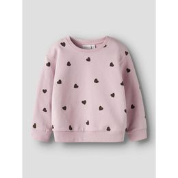 name it Sweatshirt »NMFNEHEART NREG SWEAT BRU« Burnished Lilac 110 110 Sweater von name it für Mädchen