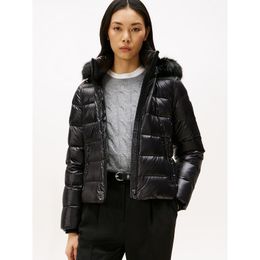 Tommy Hilfiger Steppjacke »GLOSS HW DOWN SLIM JACKET W FUR« in leicht glänzender Optik, mit Fellimitat Black M (38) M (38) Steppjacke von Tommy...