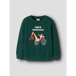 name it Sweatshirt »NMMVISMAS LS NREG SWEAT BRU« Botanical Garden Print:Excavator 110 110 Sweater von name it für Jungen