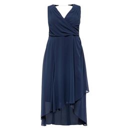 sheego Kleid Damen Größe 56 marine Winterkleid