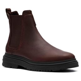 Clarks Chelseaboots »Badbury« Boots, Winterboots mit modischem Blockabsatz dunkelbraun 45 45 Elegante Chelseaboots im klassischem Stil